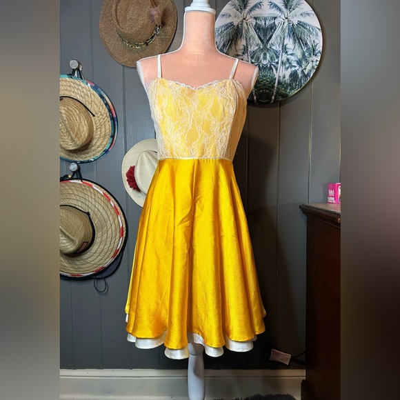Caitlin Michelle | Dresses | Caitlin Michelle Yellow Fit Flare Dress ...